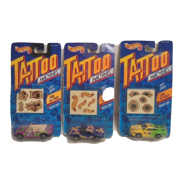 Mattel | Toys | Hot Wheels 3 Tattoo Machines Eyegor Skull Rider Ferrari ...